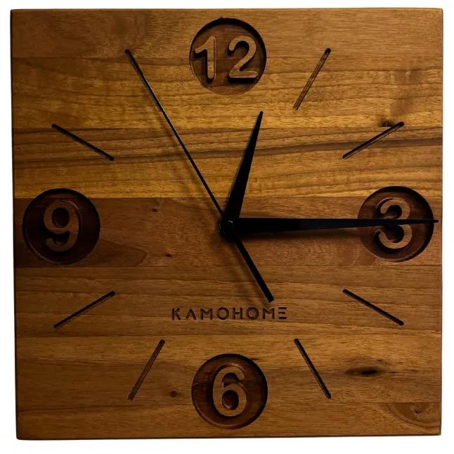 Kamohome Dřevěné nástěnné hodiny PYXIS Velikost: 36x36 cm, Materiál: Dub