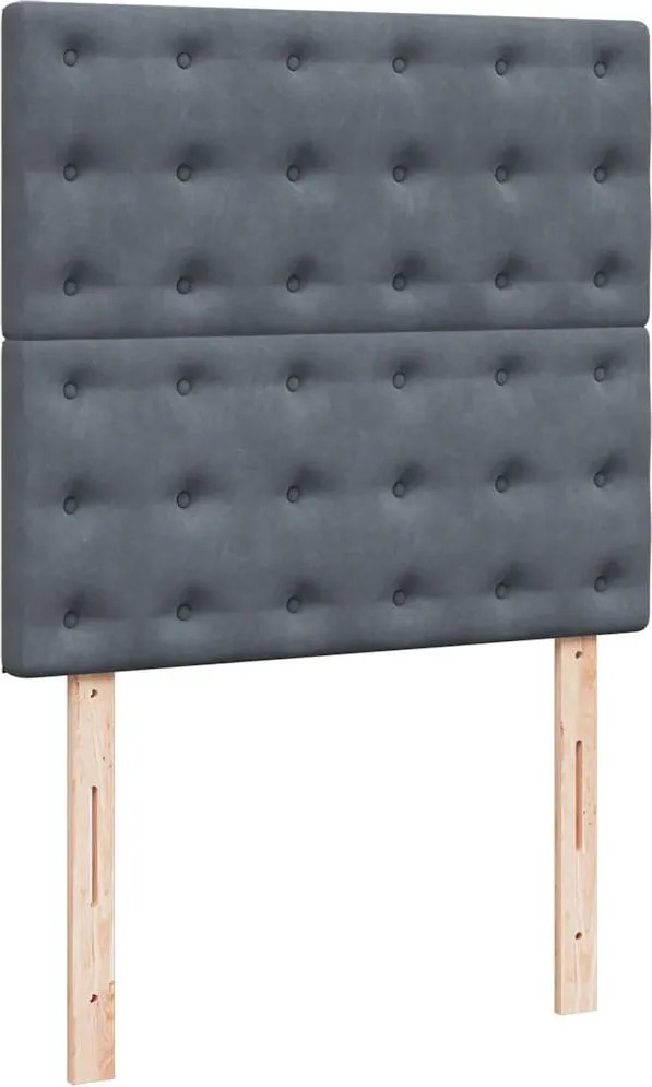 Box spring postel s matrací tmavě šedá 100x200 cm samet 3292275