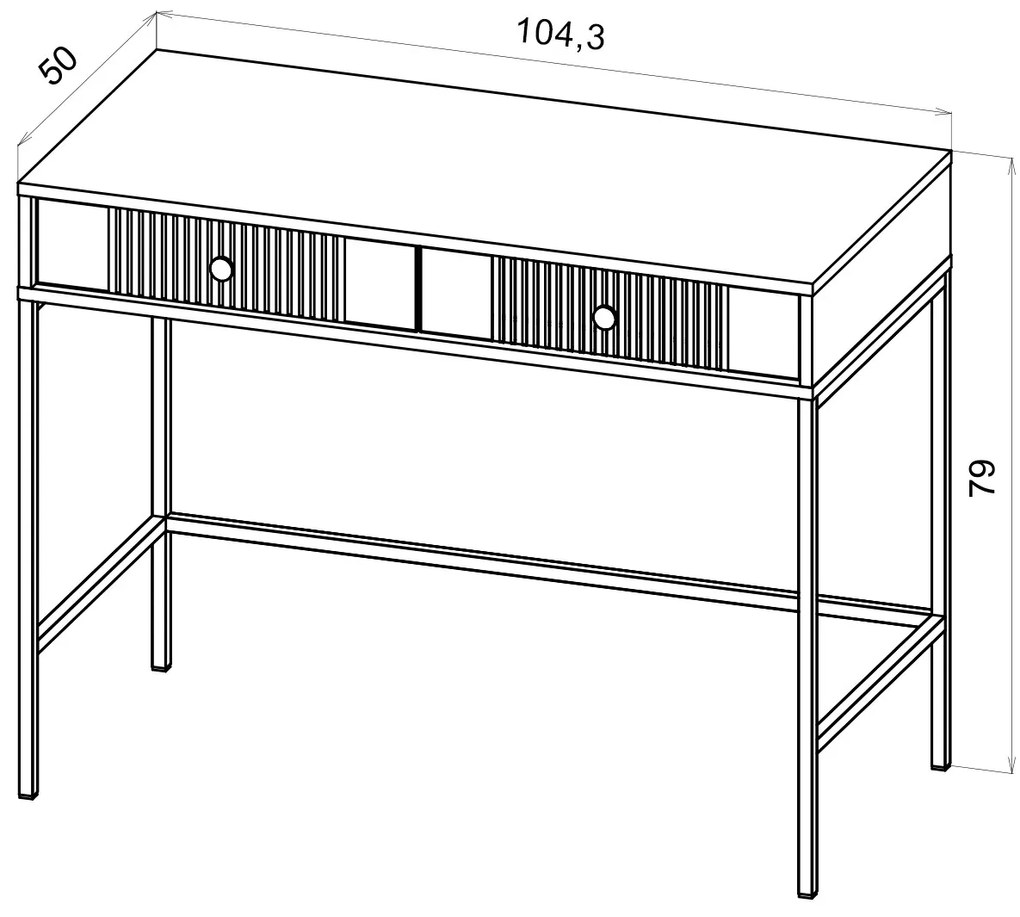 Toaletní stolek Iseo 104,3 cm černý