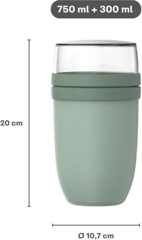 Dělený/na jogurt svačinový box 2 ks Ellipse – Mepal