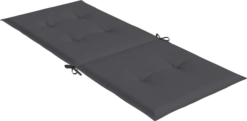 Podušky na židli vysoké opěradlo 6 ks antracitové 120x50x3 cm 314104