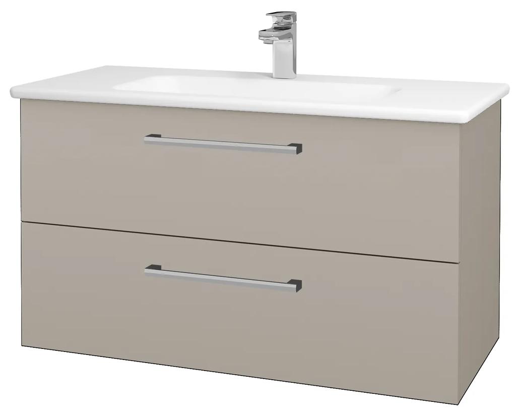 Dřevojas Koupelnová skříň GIO SZZ2 100 Varianta: N01 Bílá lesk / Úchytka T02 / N07 Stone