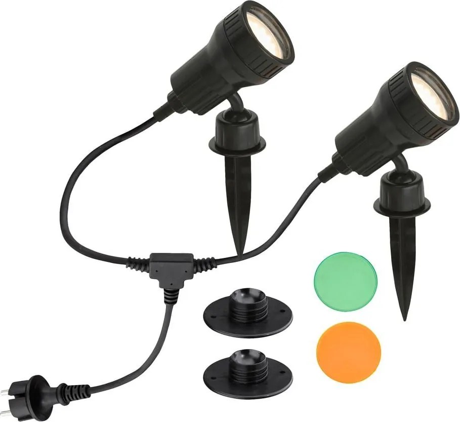 BRILO 3077025 Venkovní stojací svítidlo 19,5 cm 2xGU10 3W 250lm černá (starý kód: BRILO 3077-025) - BRILO