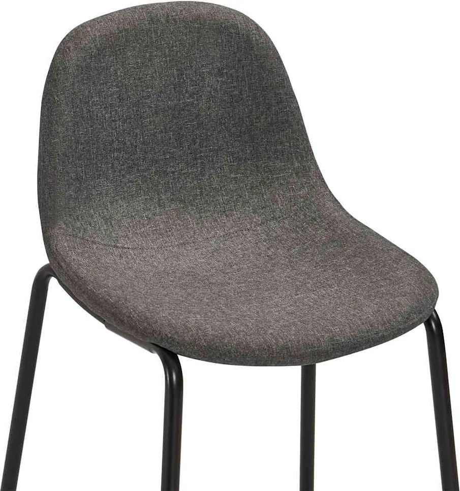 Barové židle 4 ks tmavě šedé textil 281526
