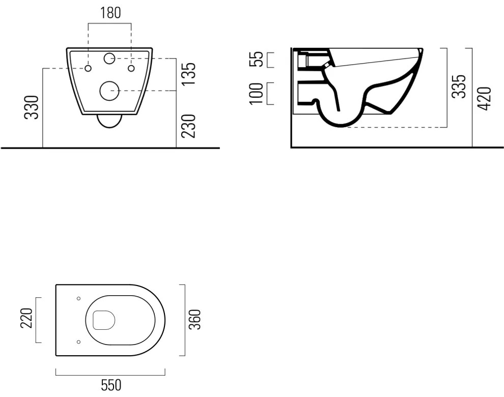 GSI PURA závěsná WC mísa, Swirlflush, 36x55cm, bistro dual-mat 881516
