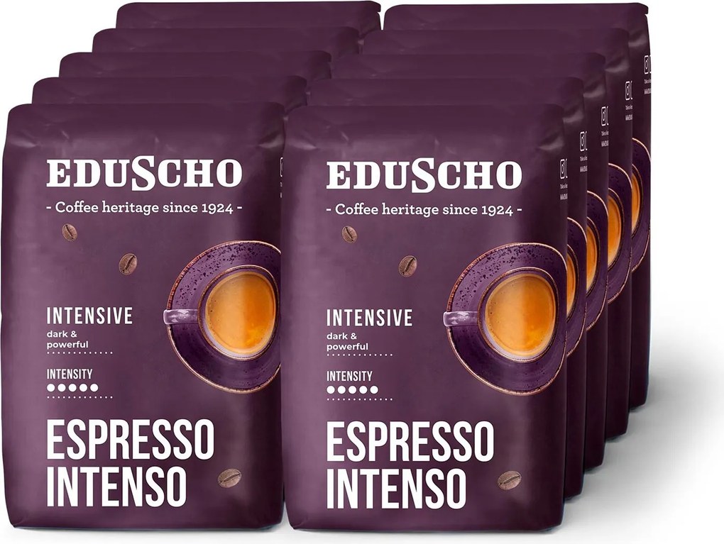 Eduscho Espresso Intenso - 10 x 500 g zrnkové kávy - Intenzita: 5/5