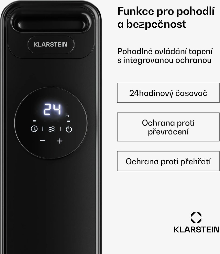 Klarstein Olejový radiátor Thermaxx | 2500 W | 25 m² | 3 režimy | 7 až 35 °C | 44 cm x 64 cm