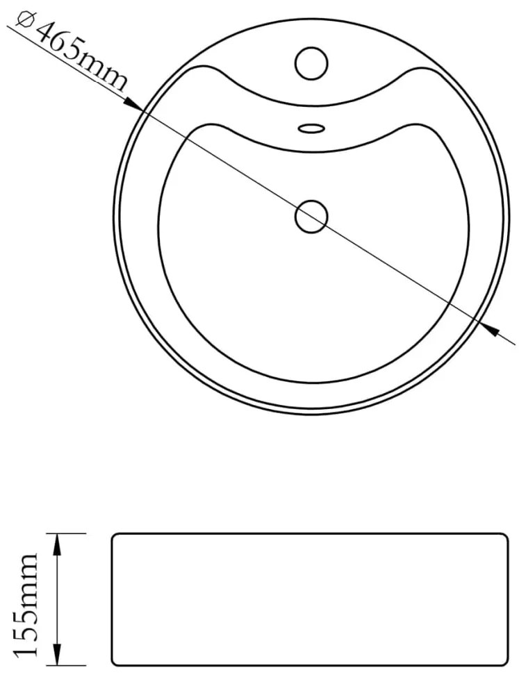 vidaXL Marketos Umyvadlo s přepadem zlaté 46,5 x 15,5 cm keramika
