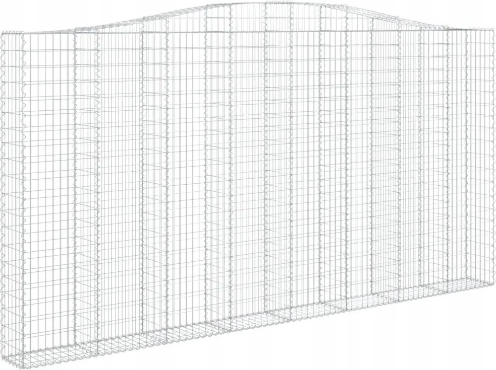 vidaXL Obloukový gabionový koš 400x30x200/220 cm, galvanizované železo