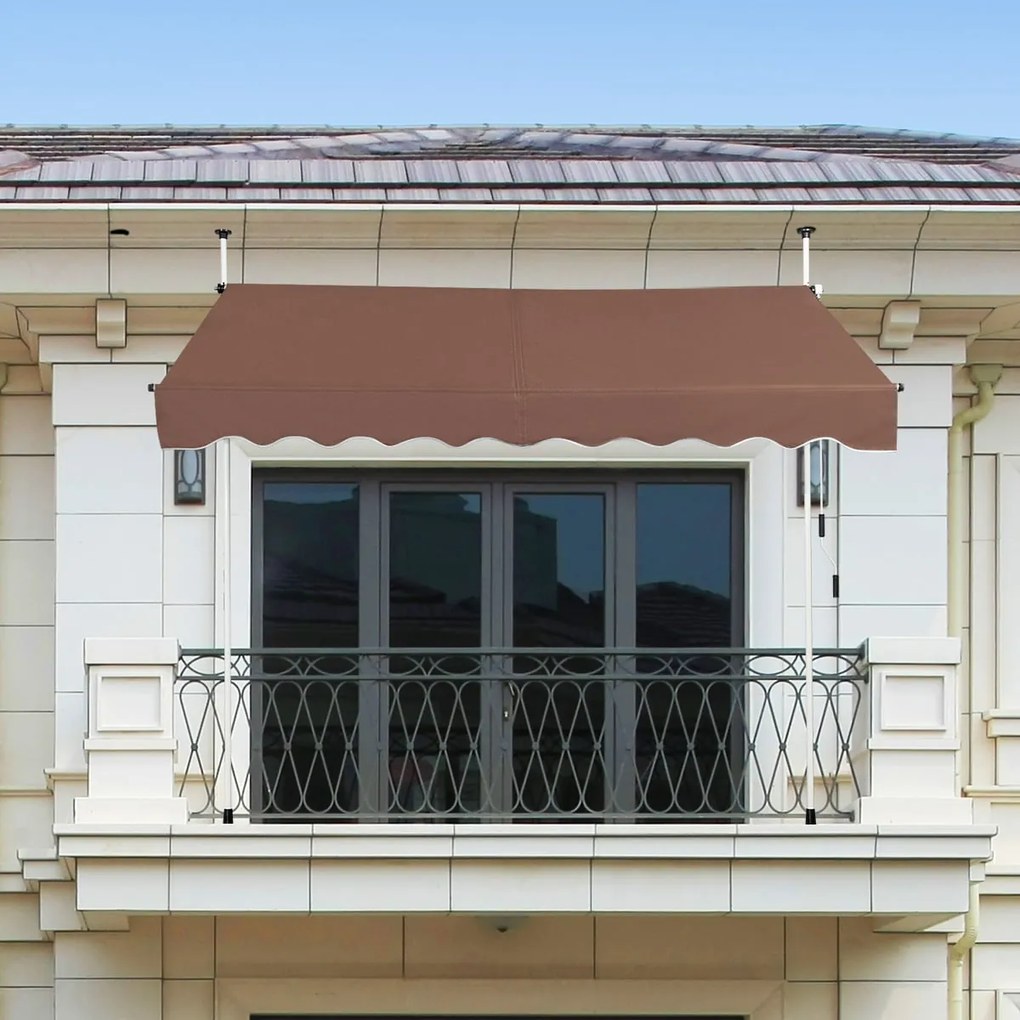 Costway Upínací markýza 200 cm široká Balkonová markýza bez vrtání odolná UV