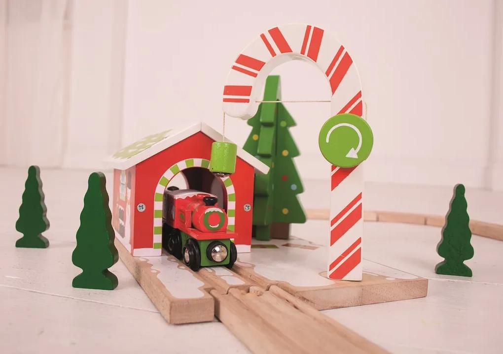 Bigjigs Rail Dřevěný vánoční jeřáb