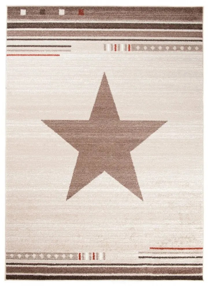 Kusový koberec Hvězda krémový 2, Velikosti 140x190cm