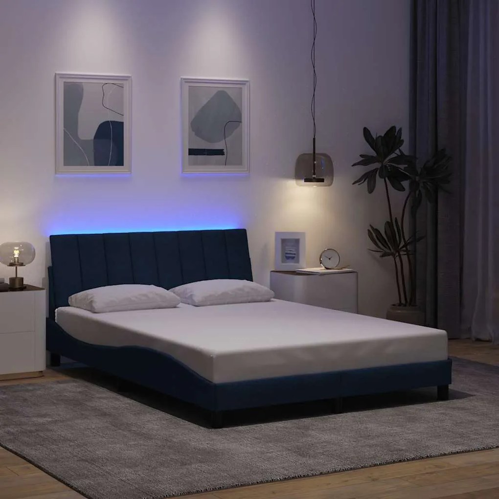 Rám postele bez matrace Hanko modrý 140 x 190 cm textil 3310460