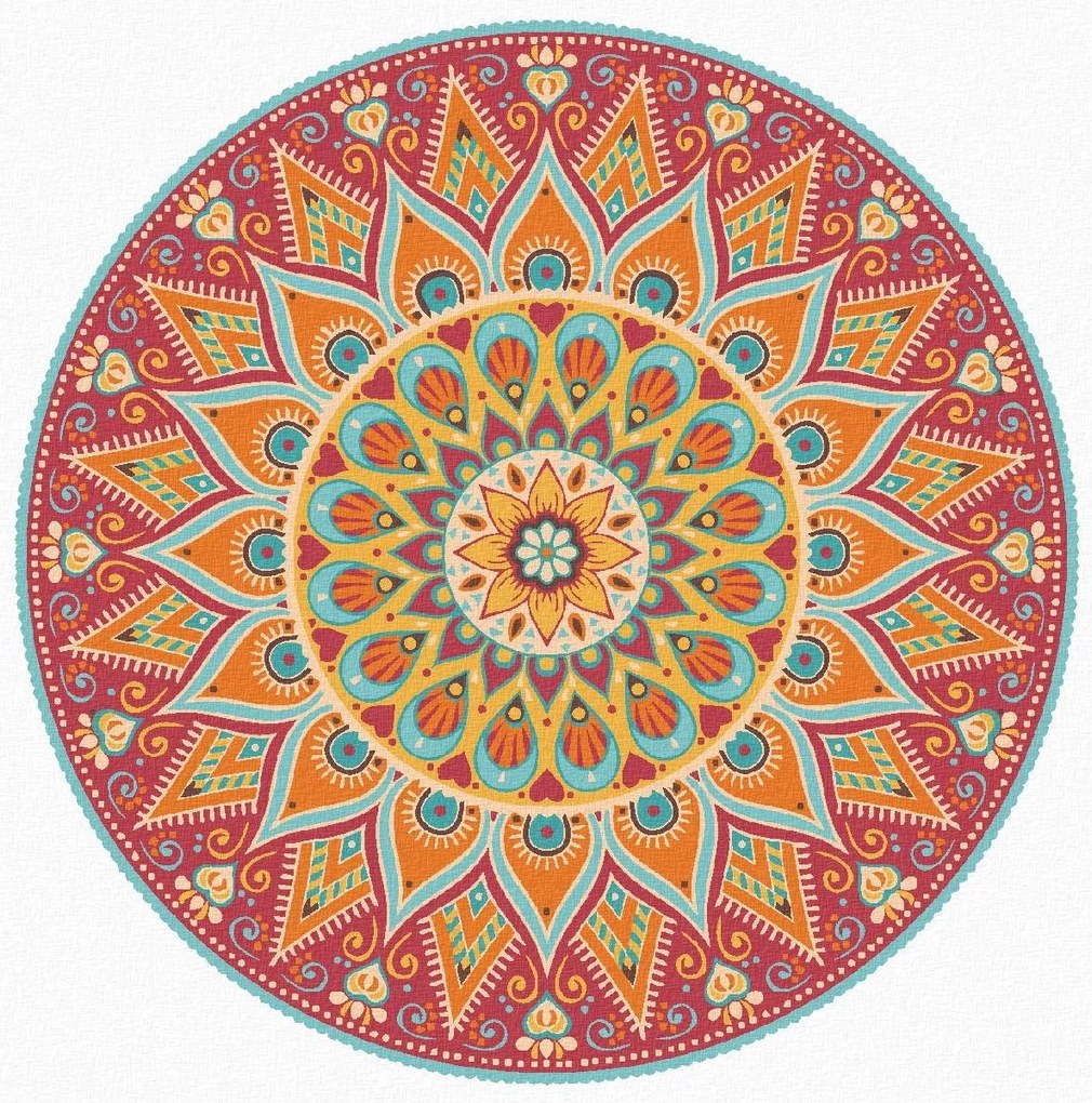 zuty malování podle čísel - mandala, 40x50 cm, bez rámu a bez vypnutí plátna