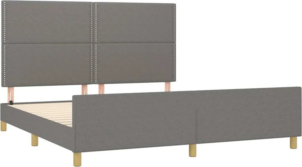 Rám postele bez matrace tmavě šedý 180 x 200 cm textil 3124993