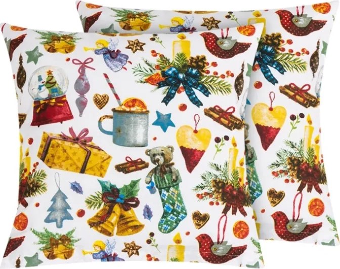 Bellatex Povláček bavlněný vánoce 2ks 40x40 cm Vánoce Červená,Zlatá