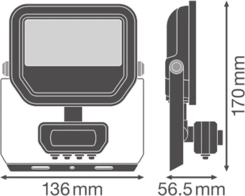 LED reflektor s pohybovým čidlem LEDVANCE FLOODLIGHT černý SENSOR 8W/6W 1200/850lm 4000K neutrální bílá IP65