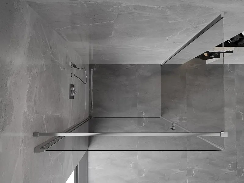 Mexen Mist-B, 1-křídlý výklopný sprchový kout 80 x 85 cm, čiré sklo, chromový profil, 8A2T-080-085-01-00