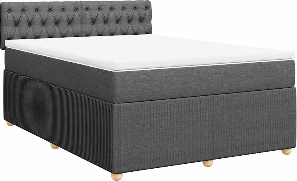 Box spring postel s matrací tmavě šedá 140x200 cm textil 3289787