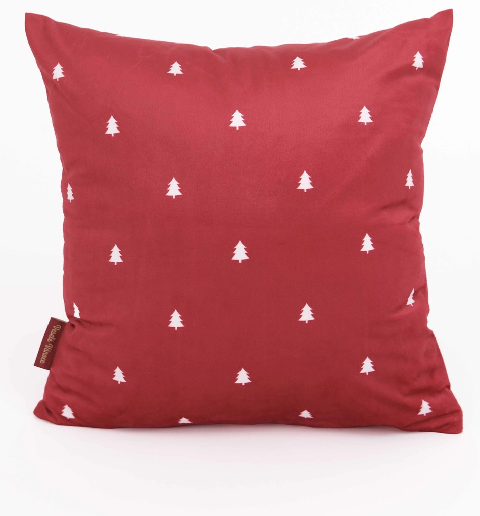 MK Lůžkoviny Vánoční povlak na polštář Velvet 40 x 40 cm - Vánoční pohoda červená