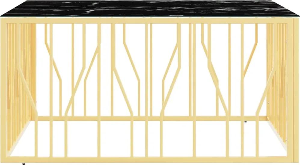vidaXL Konferenční stolek 100 x 100 x 50 cm nerezová ocel a sklo [350068] Barva: Zlatá a černá
