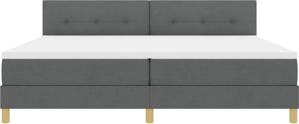 Postel s boxspringem s polštářem Tmavě šedá 200 x 200 cm textil 3338945