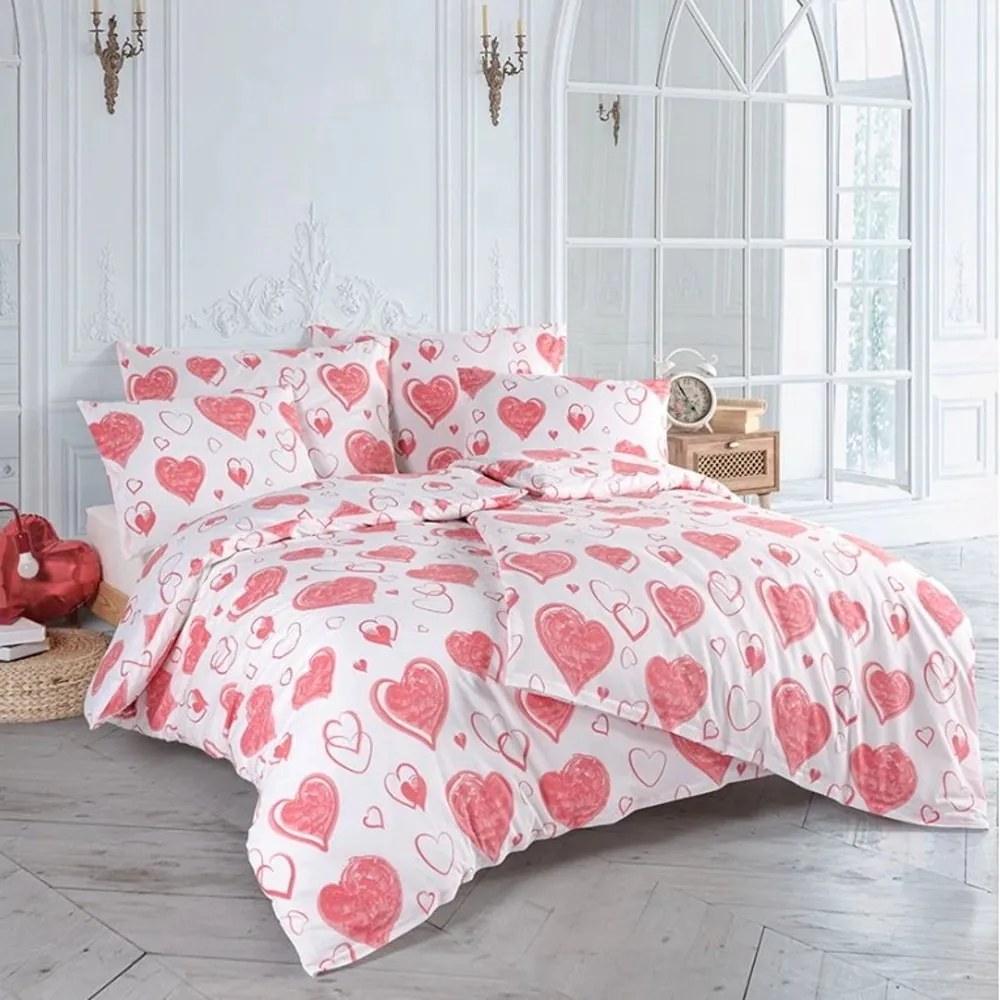 Bavlněné ložní povlečení Pink Love - 100% bavlna Renforcé - 70 x 90 cm - 140 x 200 cm