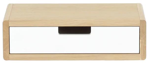 Benlemi Zaoblený závěsný noční stolek se šuplíkem LUNA FLO bílý Zvolte kvalitu dřeva: 1. Dubový masiv třídy A