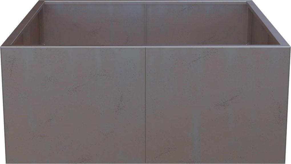 Vyvýšený cortenový zahradní záhon BestBerg BBGR-430CT / 430 l / 100 x 100 x 43 cm / corten