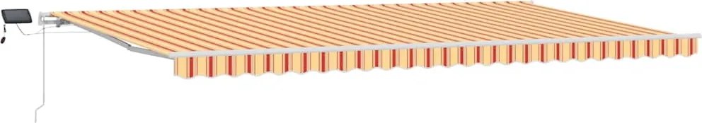 Stahovací markýza Žlutá a oranžová 600 × 300 cm Látka a hliník 3331598