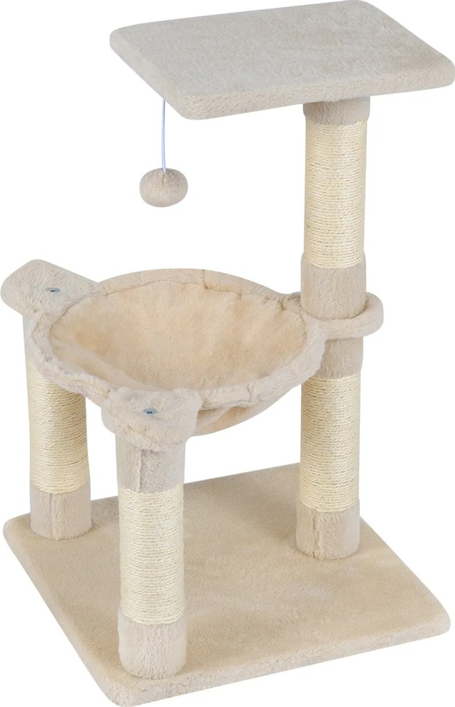Costway 64 cm Škrabací sloupek Sledovací místo Houpací síť Sisal