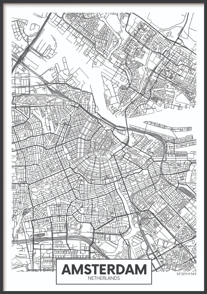 DecoKing - Nástěnný plakát - Map -  Amsterdam