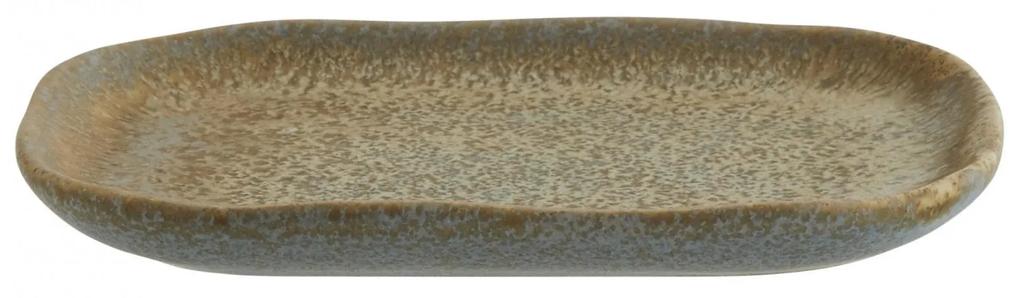 MADAM STOLTZ Keramický talířek Taupe 14 cm, béžová barva, hnědá barva, keramika