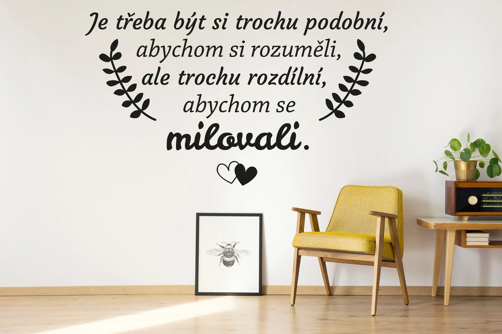 Samolepka na zeď Být si podobní Barevná varianta: Černá, Velikost (šířka x výška): 70x40cm