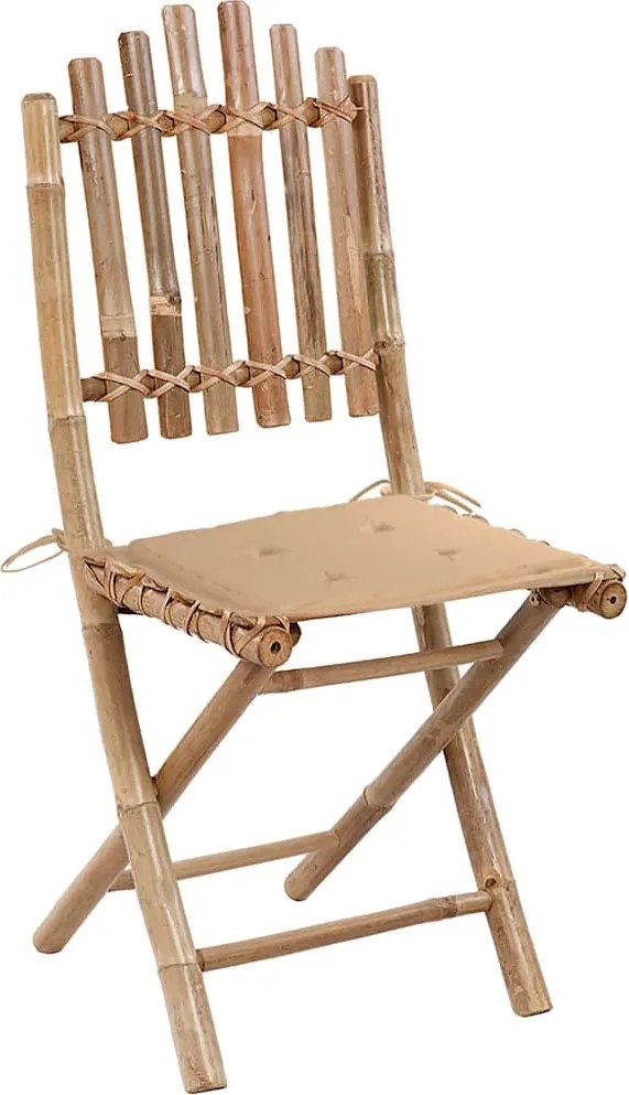 Skládací židle 2 ks s bambusovými polštáři 3063990