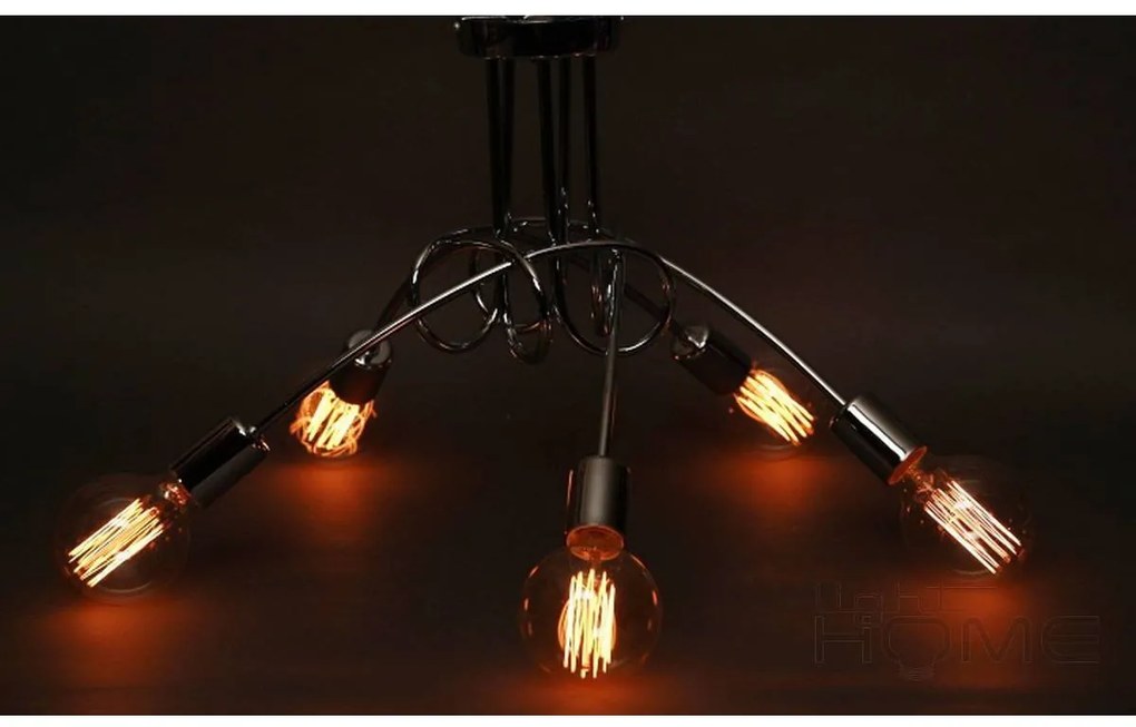 Stropní svítidlo Edison 3, chromové tělo svítidla