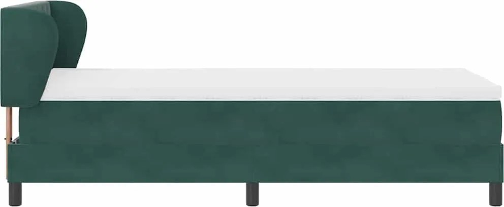 Postel s boxspringem s čelo Tmavě zelená 90 x 200 cm samet 3340319