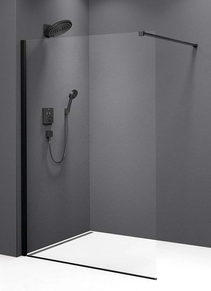 Polysan Modular Shower - Sprchová stěna 80x200 cm, čiré sklo/černá mat MS1-80B