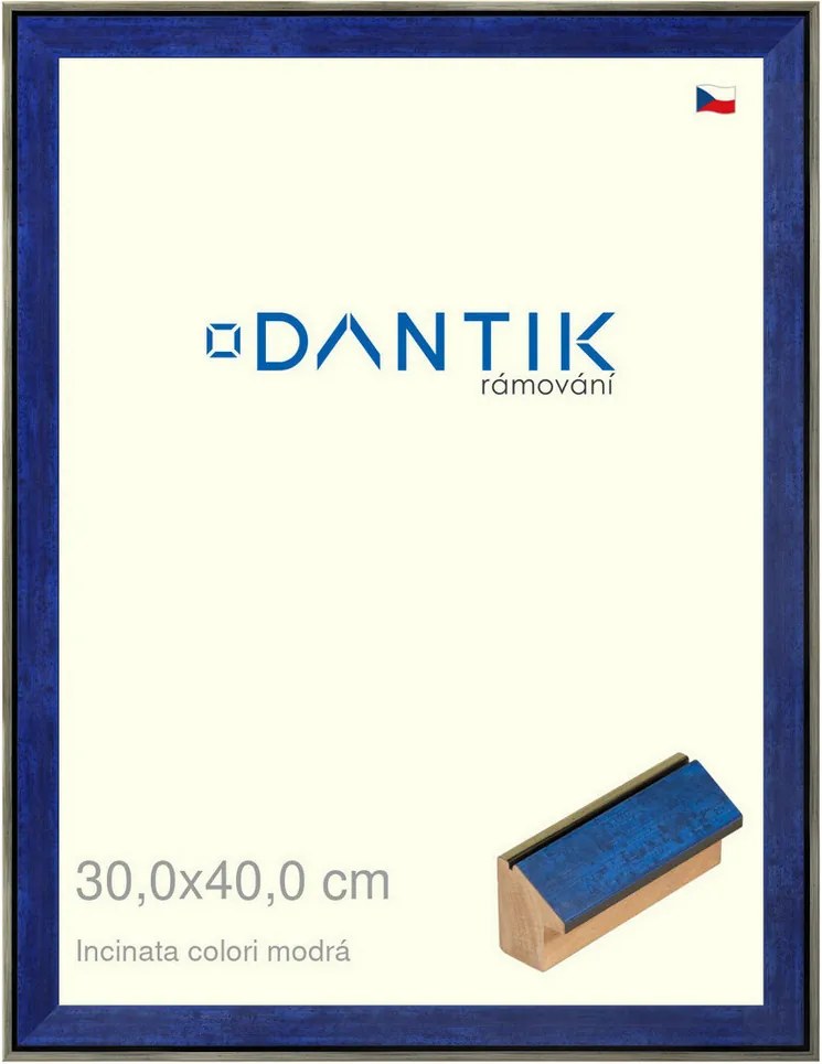 DANTIK rámeček 30x40 | INCLINATA colori modrá (Plexi Čiré)