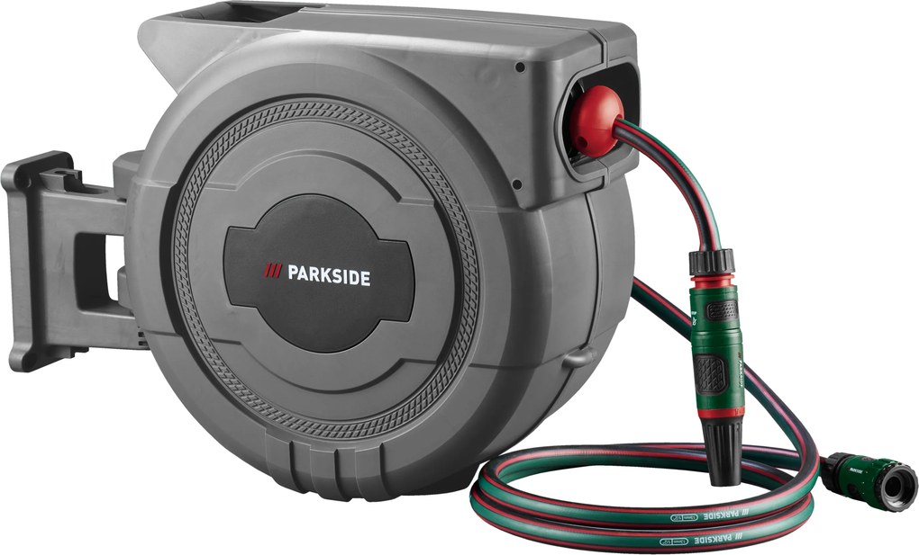 Parkside® Nástěnný hadicový buben, 15 m (antracitová)