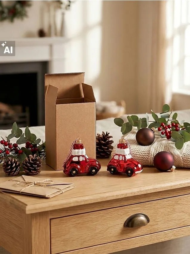 Sinsay - Vánoční baňky ve tvaru aut 2 pack - vícebarevná