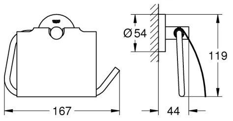 GROHE 40367001 - Držák toaletního papíru ESSENTIALS 167 x 119 mm lesklý chrom