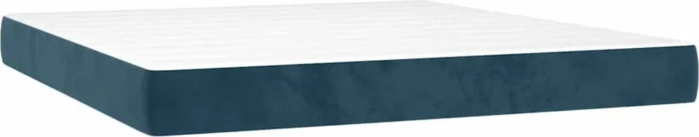 Box spring postel s matrací tmavě modrá 160x200 cm samet 3143035