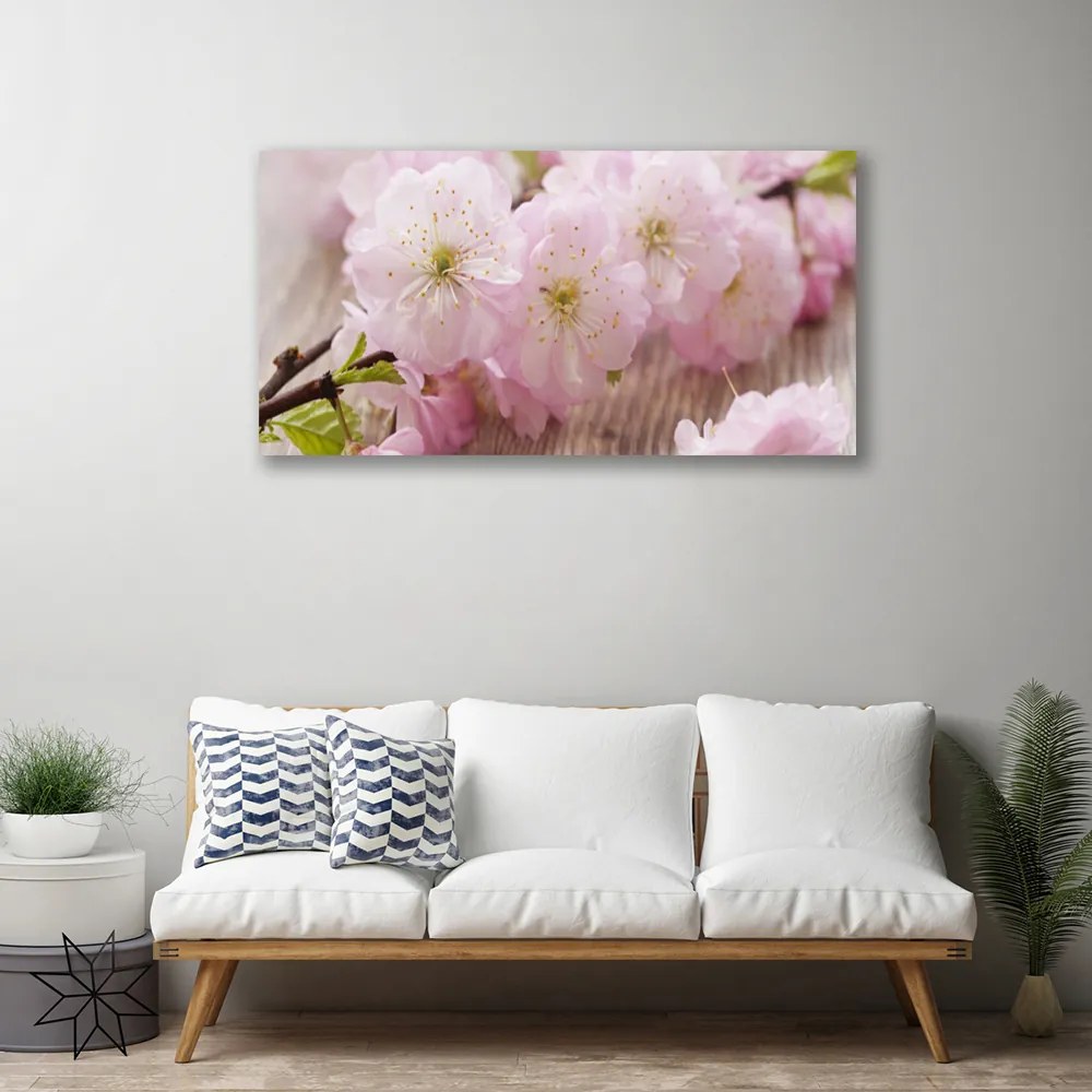 Obraz na plátně Větve Květiny Plátky Příroda 125x50 cm