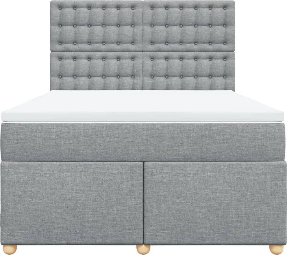 Box spring postel s matrací světle šedá 160 x 200 cm textil 3291345