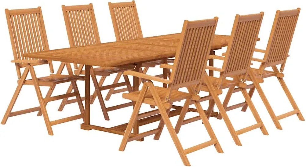 7dílný zahradní jídelní set masivní akáciové dřevo 160-240 cm 3079641