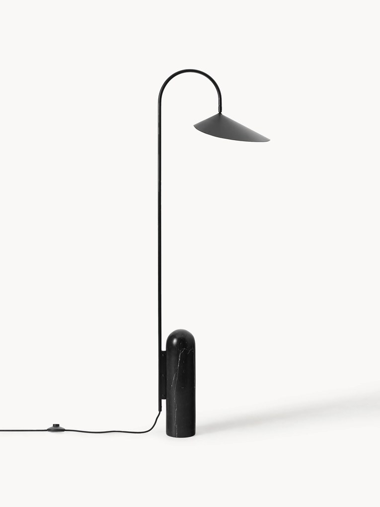 Stojací lampa's mramorovou podstavou Arum, nastavitelná