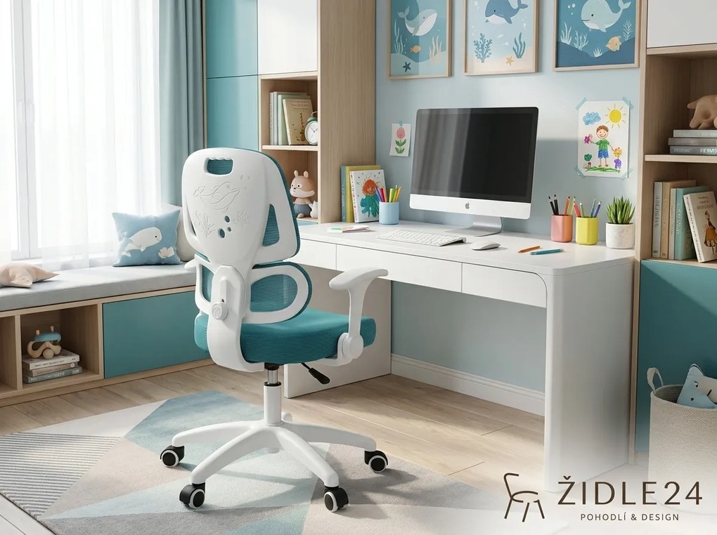 Dětská rostoucí židle PROKID - modrá síťovina