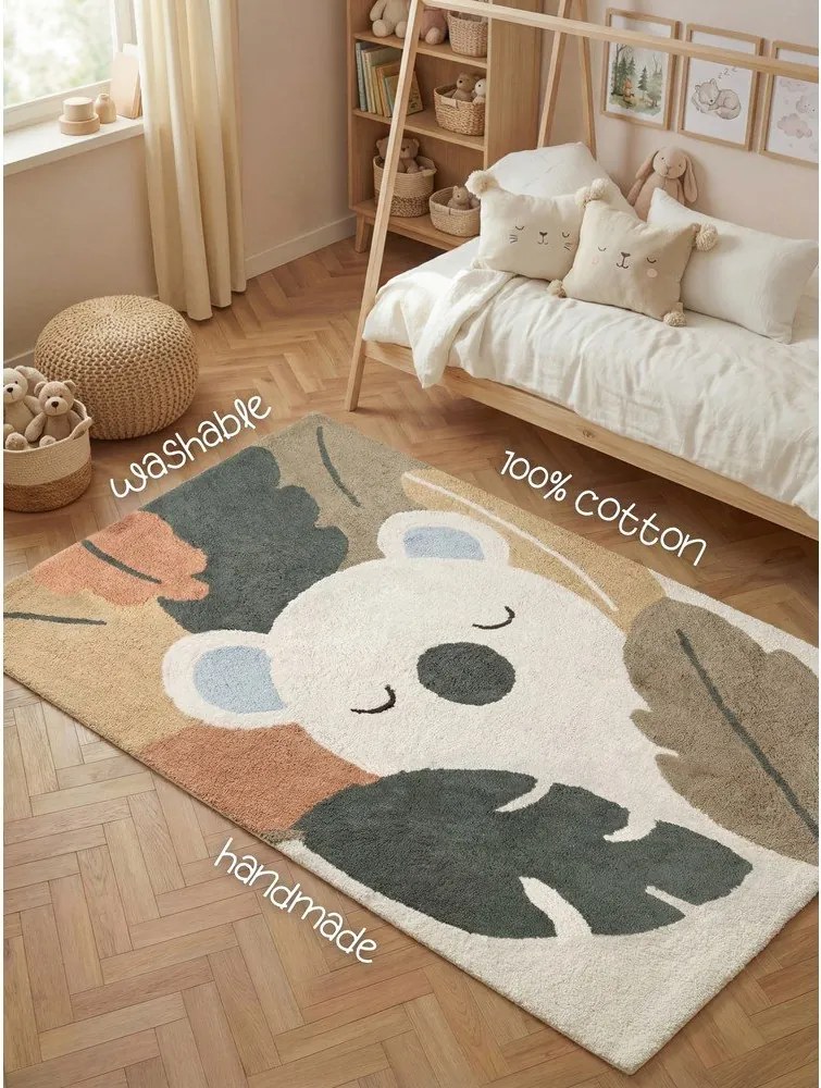 Krémový pratelný/ručně tkaný bavlněný dětský koberec 140x200 cm Snuggle Rio – Hanse Home