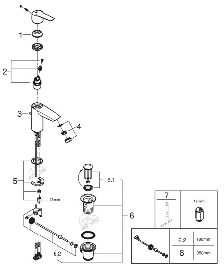 GROHE 24209002 - Umyvadlová baterie START DN 15 lesklý chrom